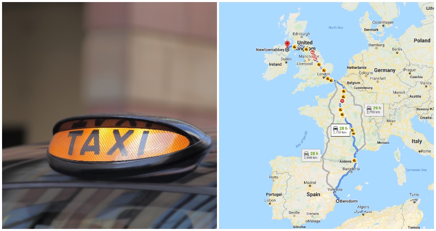 Irish taxi driver travels 1,714 miles to pick up regular who injured ...