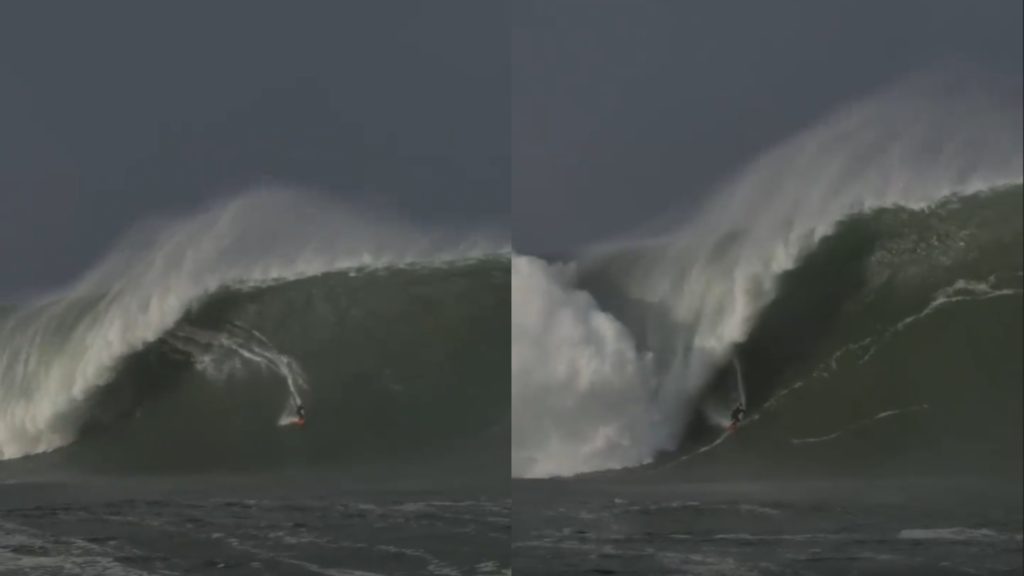 WATCH: Daredevil surfer rides monster 18-metre wave off coast of Sligo ...